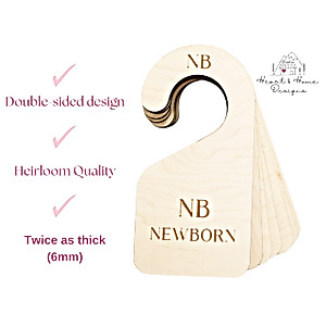 Heart and Home Designs - Modern Double-Sided Baby Closet Dividers, Nursery Closet Organizers – Set of 7 Durable Baby Closet Size Dividers - Size Newborn to 24 Months