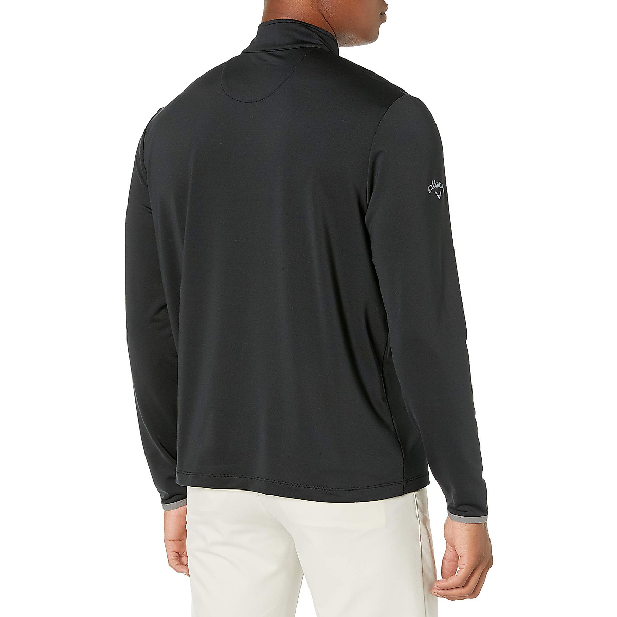 Callaway Men's Weather Series ¼ Zip Mock Neck Pullover For Men, Extended Sizes, Men’S Performance Apparel (Sizes Small-4Xl Big & Tall), Black, Medium