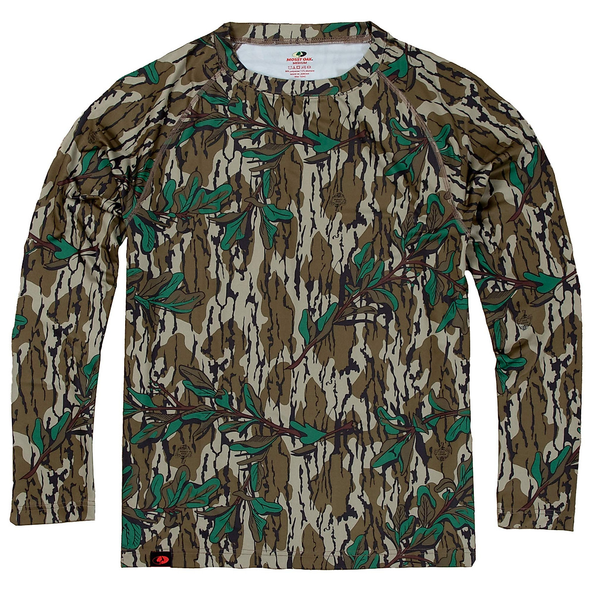 Mossy Oak Men's Standard Hunting Shirt Camo Clothes Long Sleeve, Greenleaf, 2X