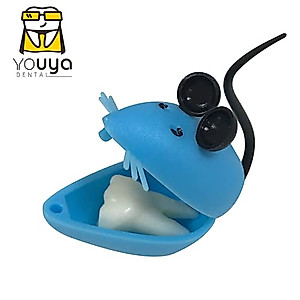 Teeth Storage Box, YOUYA DENTAL Lovely Baby Milk Tooth Fairy Box Tooth Organizer Teeth Saver Box Tooth Holder for Baby with 3D Mouse Shape Cases Gift for Kids Keepsake-White(50 Pieces)