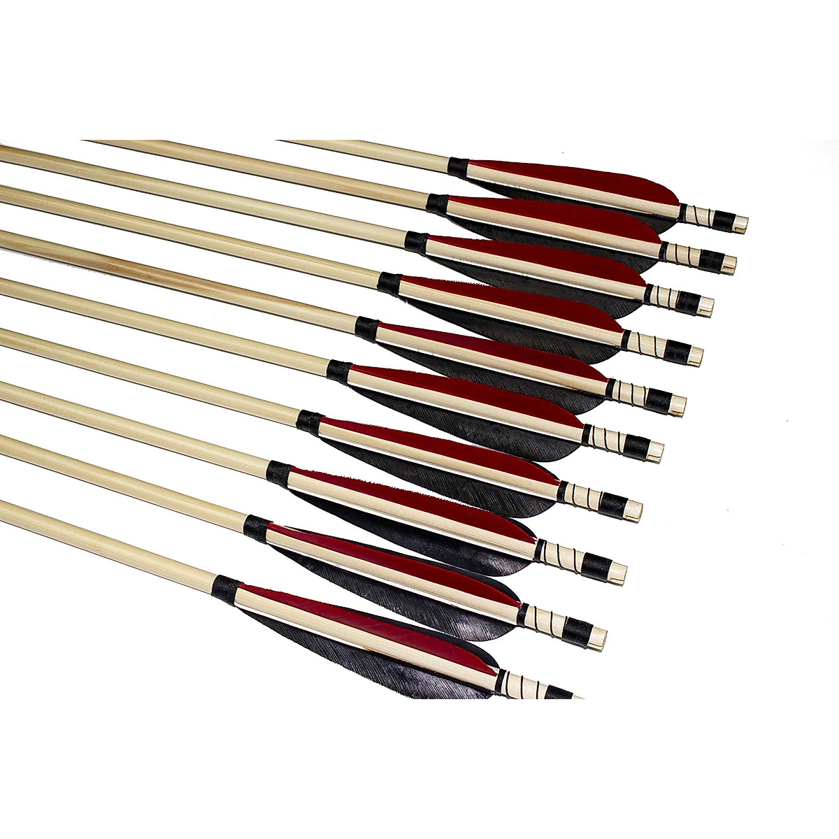 TTFLY FLETCHING 32 Inch Wooden Arrows Practice Hunting Targeting Wood Arrow Parabolic Turkey Feathers Archery for Recurve Longbow