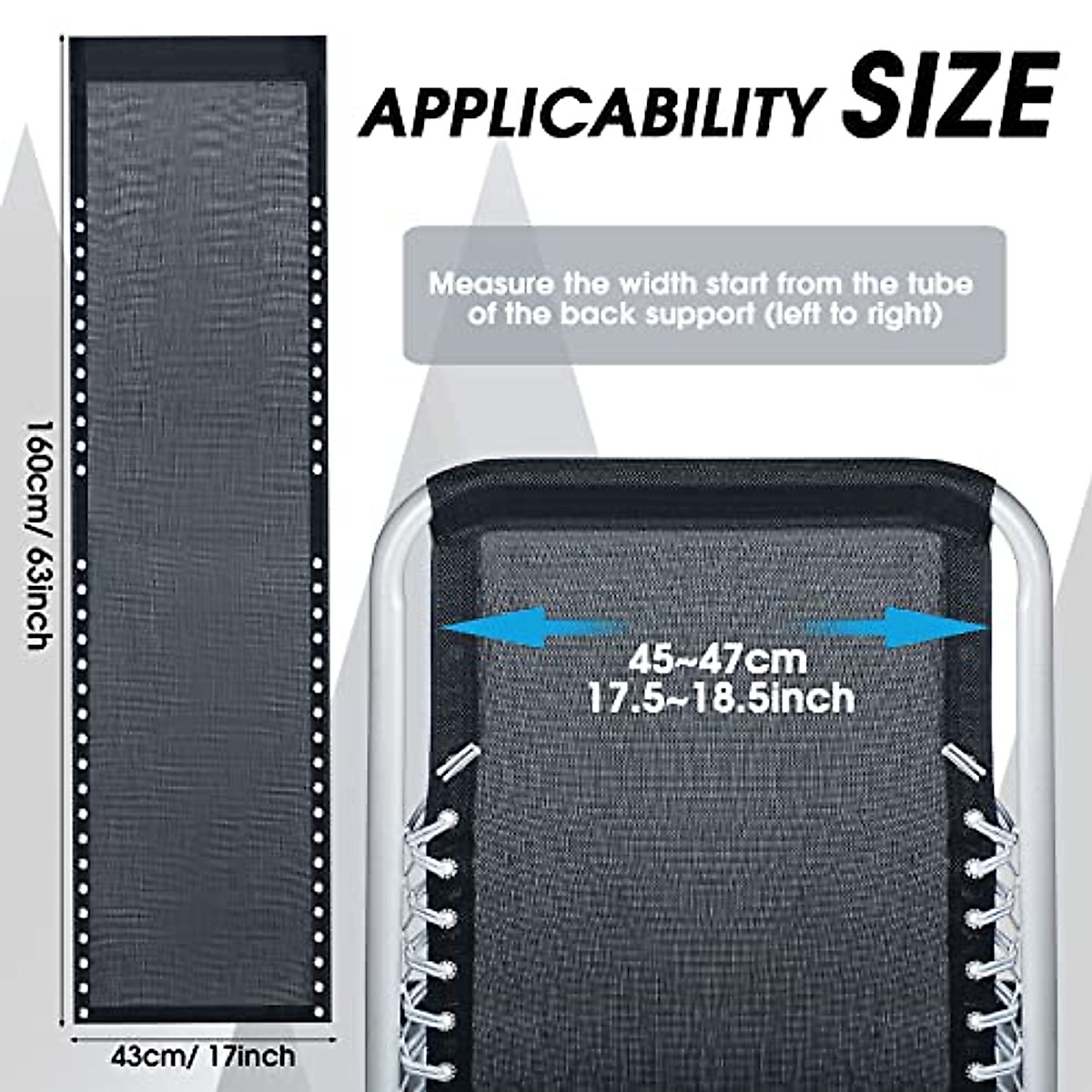 6 Pieces Gravity Chair Set, Gravity Chair Fabric, Gravity Chair Tray, Replacement Bungee Cord Trays for Carrying Cellphone, Snack, Water, Black Recliner Mesh Canvas Elastic Bungee Cord