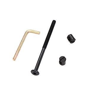 binifiMux 10-Pack Black M6 110mm Long Allen Socket Head Bolts Barrel Nuts for Furniture Table Bed