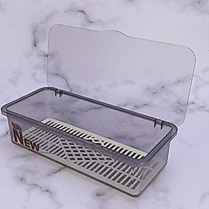 DOITOOL 3PCS Flatware Tray with Lid and Drainer, Tableware Utensil and Cutlery Drawer Organizer with Lid Covered Silverware Tray to Keeps Your Cutlery Organized and Protected ( Random Color )