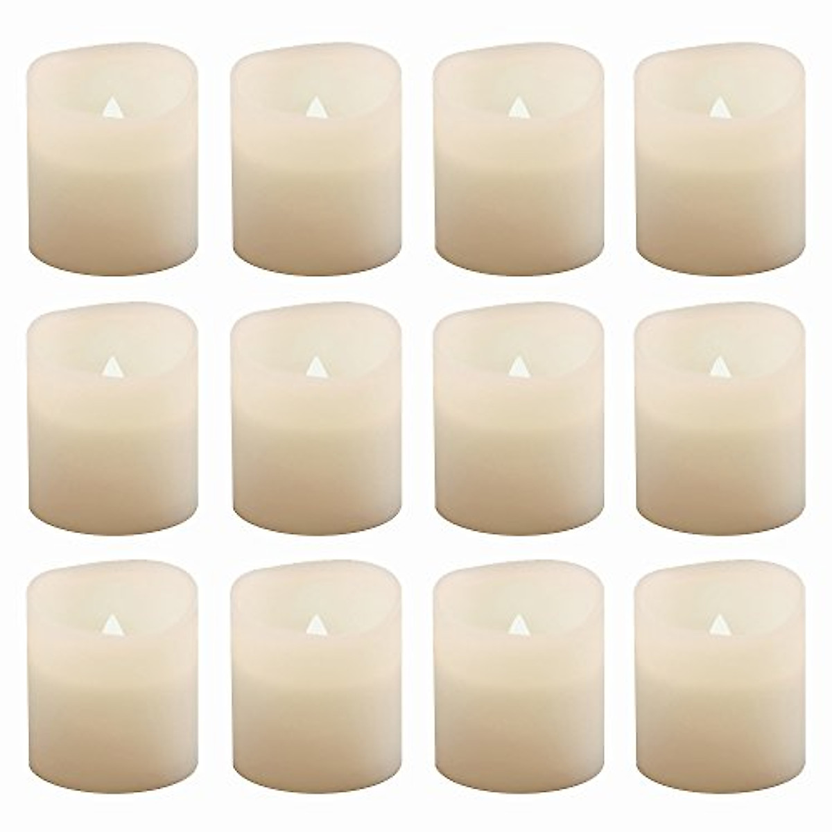 LumaBase Battery Operated Votive Candles - White, Set of 12, 81512