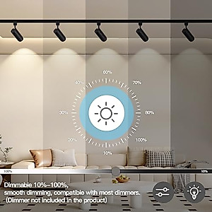 Ajbvp 5CCT LED Track Lighting Heads 12W Dimmable,Zoomable Beam15°/24°/36°/45°/60°,2700K/3000K/3500K/4000K/5000K,Single Circuit H Track Lighting Heads Ceiling Fixtures Art Lighting,Black-4Pack