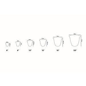 The HC Companies 8 Inch Eclipse Round Planter with Saucer - Indoor Outdoor Plant Pot for Flowers, Vegetables, and Herbs, Clay