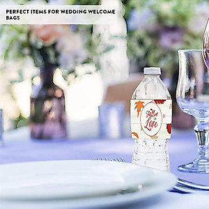 Andaz Press Fallin' in Love Autumn Fall Leaves Wedding, Water Bottle Labels, 20-Pack Fall Water Bottle Labels Wedding Water Bottle Labels Fall in Love Baby Shower Fall in Love Bridal Shower Favors