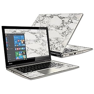 Mightyskins Skin Compatible with Toshiba Satellite Radius 12.5" Wrap Cover Sticker Skins White Marble