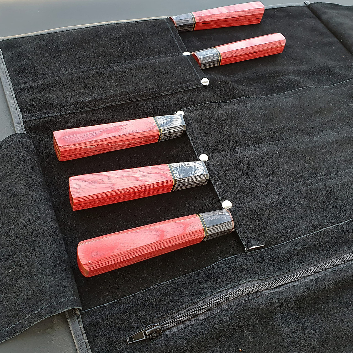 Vetus Japanese Knife Set | 12C27 High Stainless Steel Chef Knife Set | Professional Etched Kitchen Knives Set with Chef Bag/Knife Roll | Chef Knife Bag