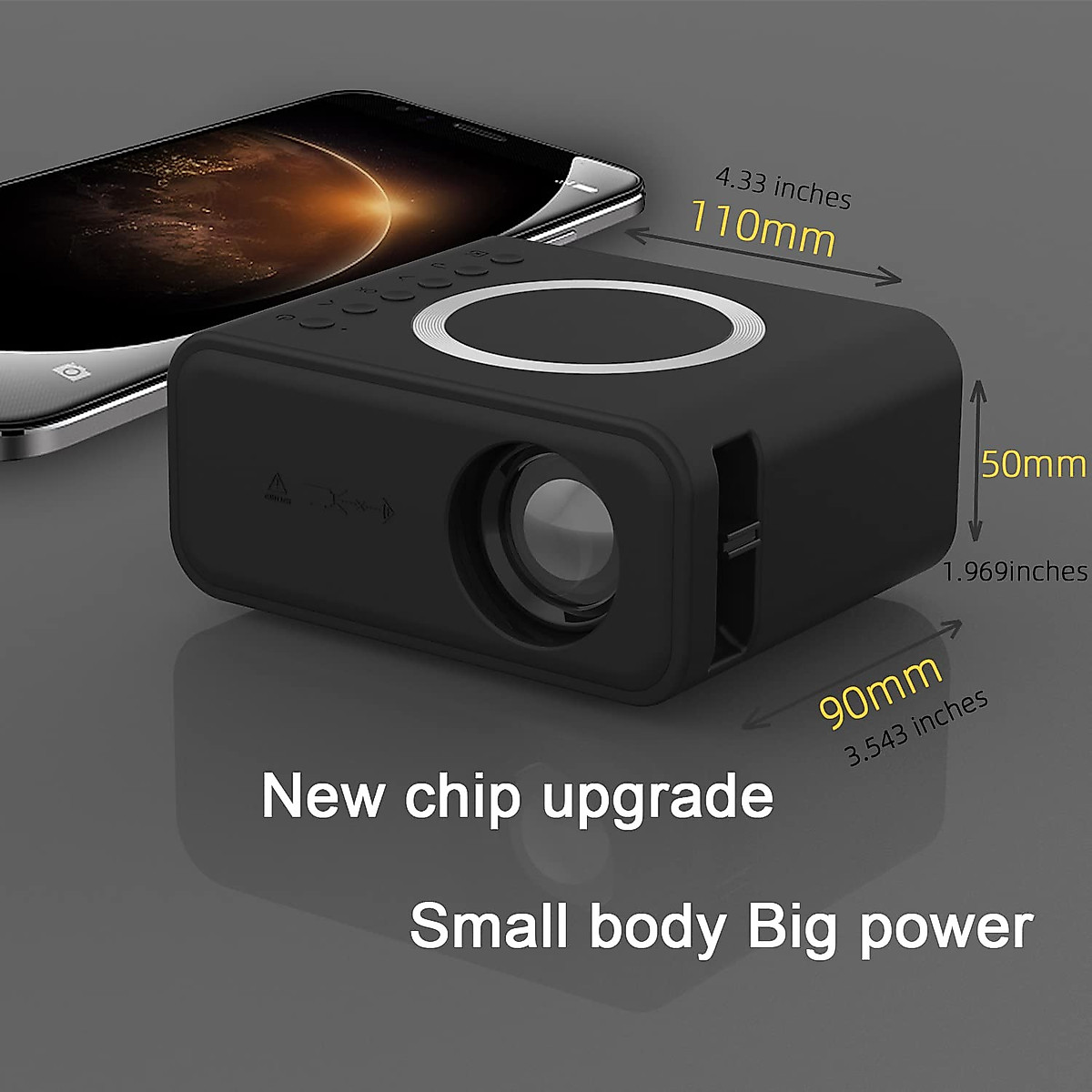 Portable Mini Projector with wifi for iPhone android phone win10 laptop ...