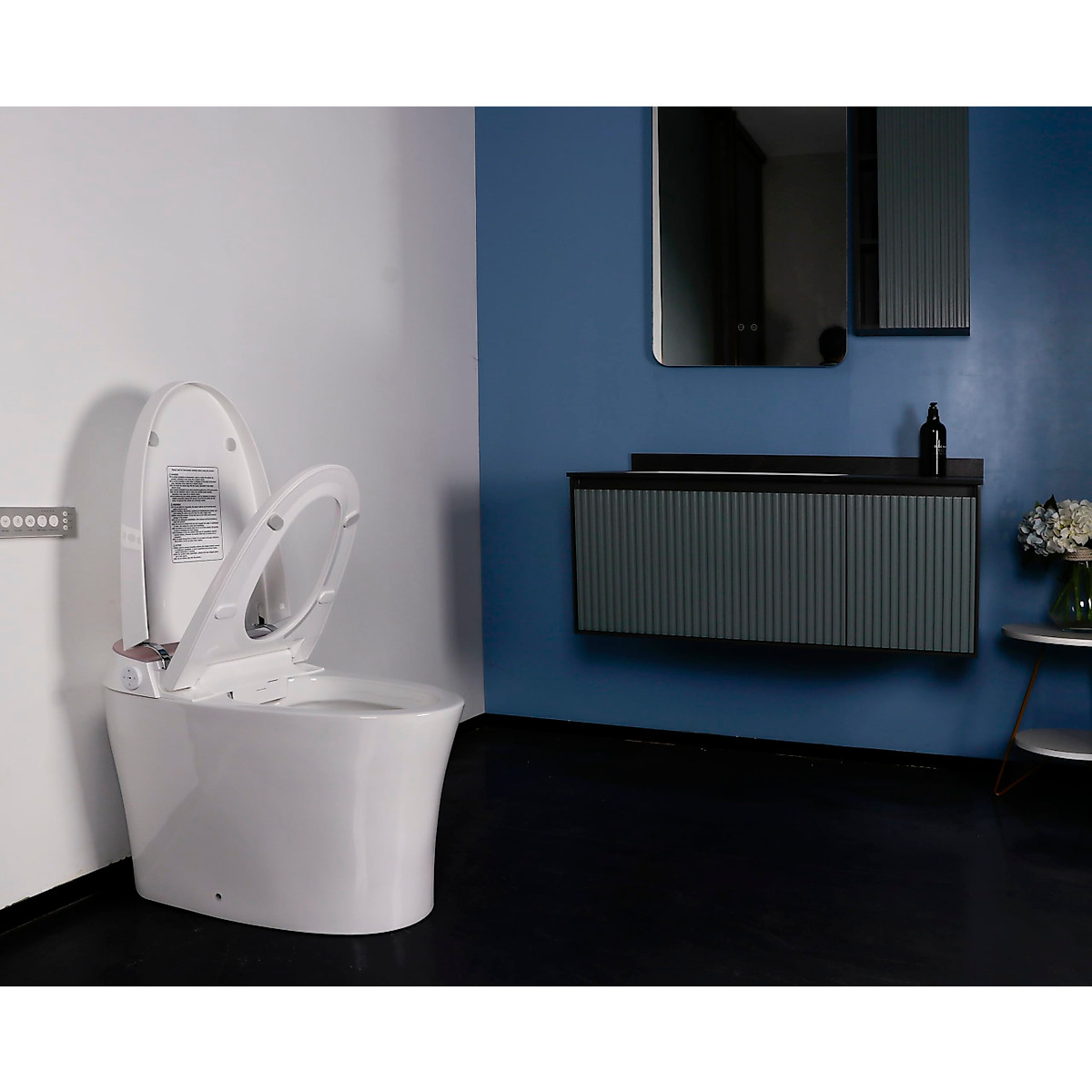 Bolina Tankless Smart Toilet with Build in Bidet Auto Lid Open/Soft Close Modern Electric Toilet,One Piece Elongated Standard Height Smart 12-in Rough-In Toilet