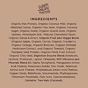 KOS Vegan Protein Powder Erythritol Free, Chocolate - Organic Pea Protein Blend, Plant Based Superfood Rich in Vitamins & Minerals - Keto, Dairy Free - Meal Replacement for Women & Men, 30 Servings