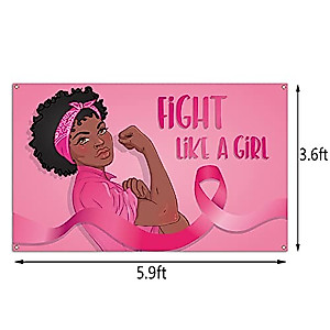 Pudodo Breast Cancer Awareness Backdrop Banner Pink Ribbon Girl Support Fight October Photography Background Wall Decoration