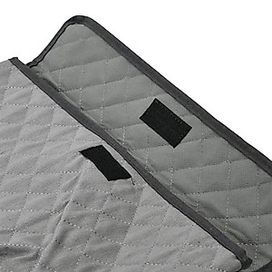 Household Essentials Large Serveware Storage Box, Polyester Canvas with Fiberboard Sides, 3 Protective Pouches, Foldable and Stackable, Fully Removable Lid, Gray