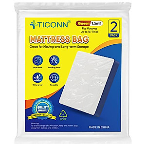 6 Pack Oversized Moving Bags +2PK Mattress Bag for Moving Storage