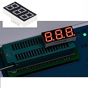 Bettomshin 10Pcs LED Digital Tube Common Cathode 10 Pin 1 Bit 1.34 x 0.94 x 0.31inch(LxWxH) 1" Red Display Digital Tube 10016AS