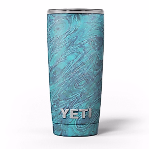 Design Skinz Teal Slate Marble Surface V48 - Skin Decal Vinyl Wrap Kit compatible with the Yeti Rambler Cooler Tumbler Cups