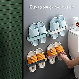 2 PCS Slippers Rack Wall Mounted Hanging Shoe Holder Self Adhesive Shoe Rack Hanging MultiFunction Simple Convenient Wall Bracket Shoe Organiser for Door Cabinet Motorhome Bathroom Kitchen Living Room