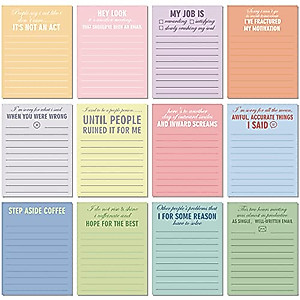 Funny Notepads with Sayings Sticky Funny Office Supplies to Do List Funny Work Assorted Notepad for Workers, 12 Designs, 3 x 3.93 Inch (Classic Style, 12 Packs,)