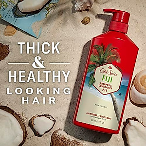 Old Spice Fiji 2-in-1 Shampoo and Conditioner for Men, 21.9 Fl Oz Each, Twin Pack