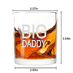 Dad Gift on Father’s Day, Novelty Big Daddy Whiskey Glass, Old Fashioned Glasses, Unique Scotch Glass for Dad, New Dad, Husband, friends, Gift on Father’s Day, Birthday, Christmas, 10 Oz