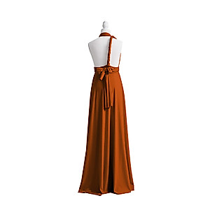 72styles Bridesmaid Dress Convertible Maxi Dress, Elegant Infinity Multiway Long Dress Evening Formal Evening Prom Gown Dress Burnt Orange