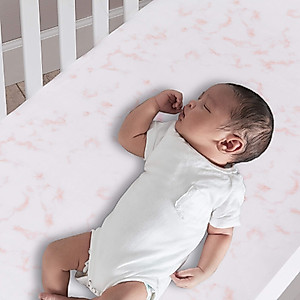 Lambs & Ivy Signature Rose Marble Organic Cotton Fitted Crib Sheet