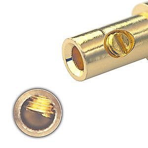 VCELINK 4mm Speaker Banana Plugs-Open Screw Type, Insulated 24K Gold Plated Speaker Wire Banana Plugs Connectors (5 pair/10 pcs)