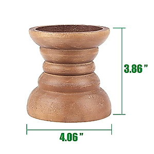 Stonebriar Small Decorative Natural Wood Pillar Candle Holder 4 inch