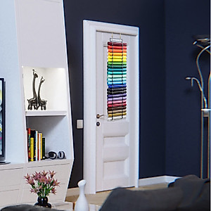 Vinyl Roll Holder with 24 Compartments - Wall Mounted Hanging Organizer for Door or Wall