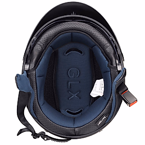 GLX M14 Open Face Motorcycle Helmet - Matte Black, Large - DOT Approved