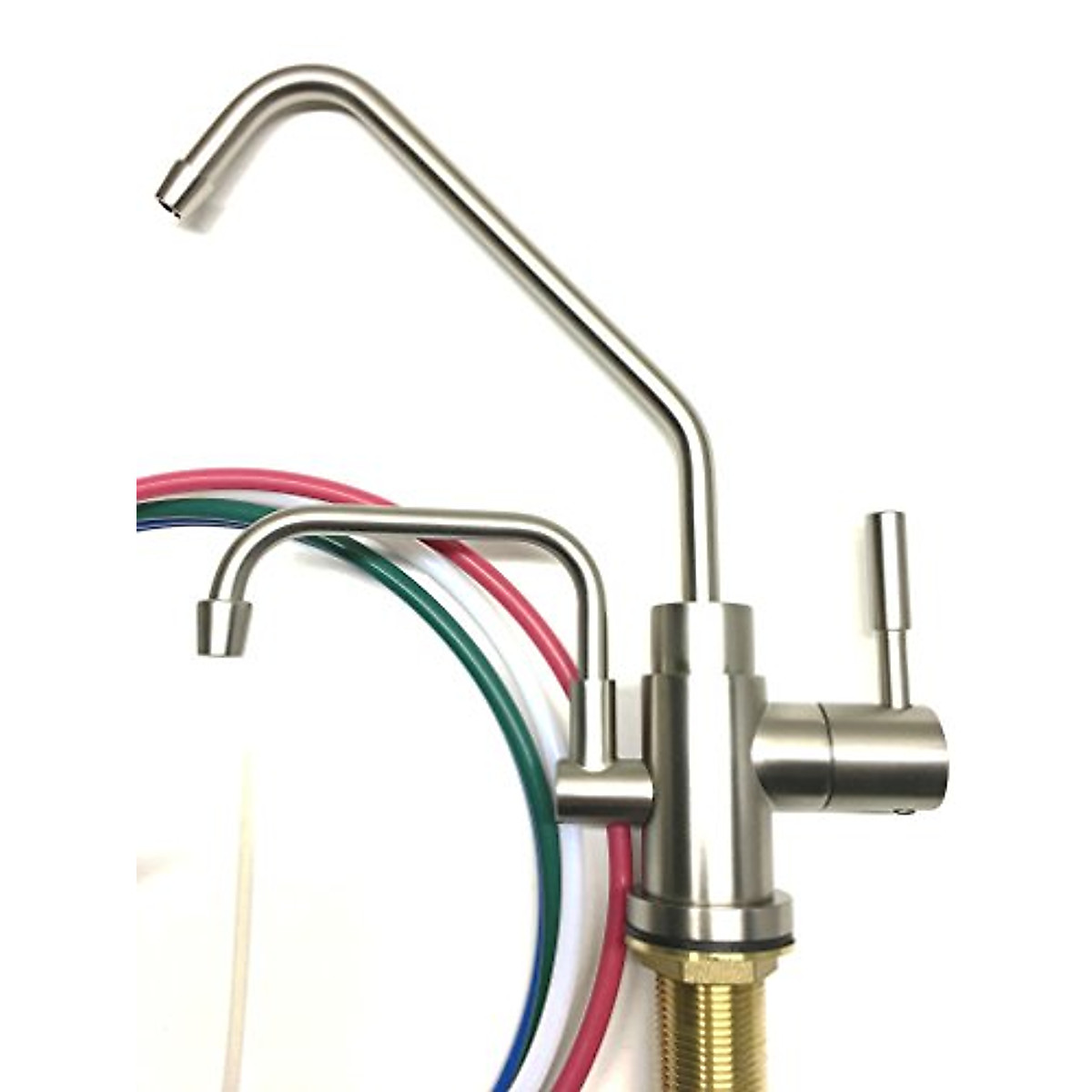 Universal Ionizer Faucet for Under Sink Installation - Brushed Nickel Finish with Installation Kit (Kit B - 3/8" Line Size, 1/4" Ionizer Fitting Size)