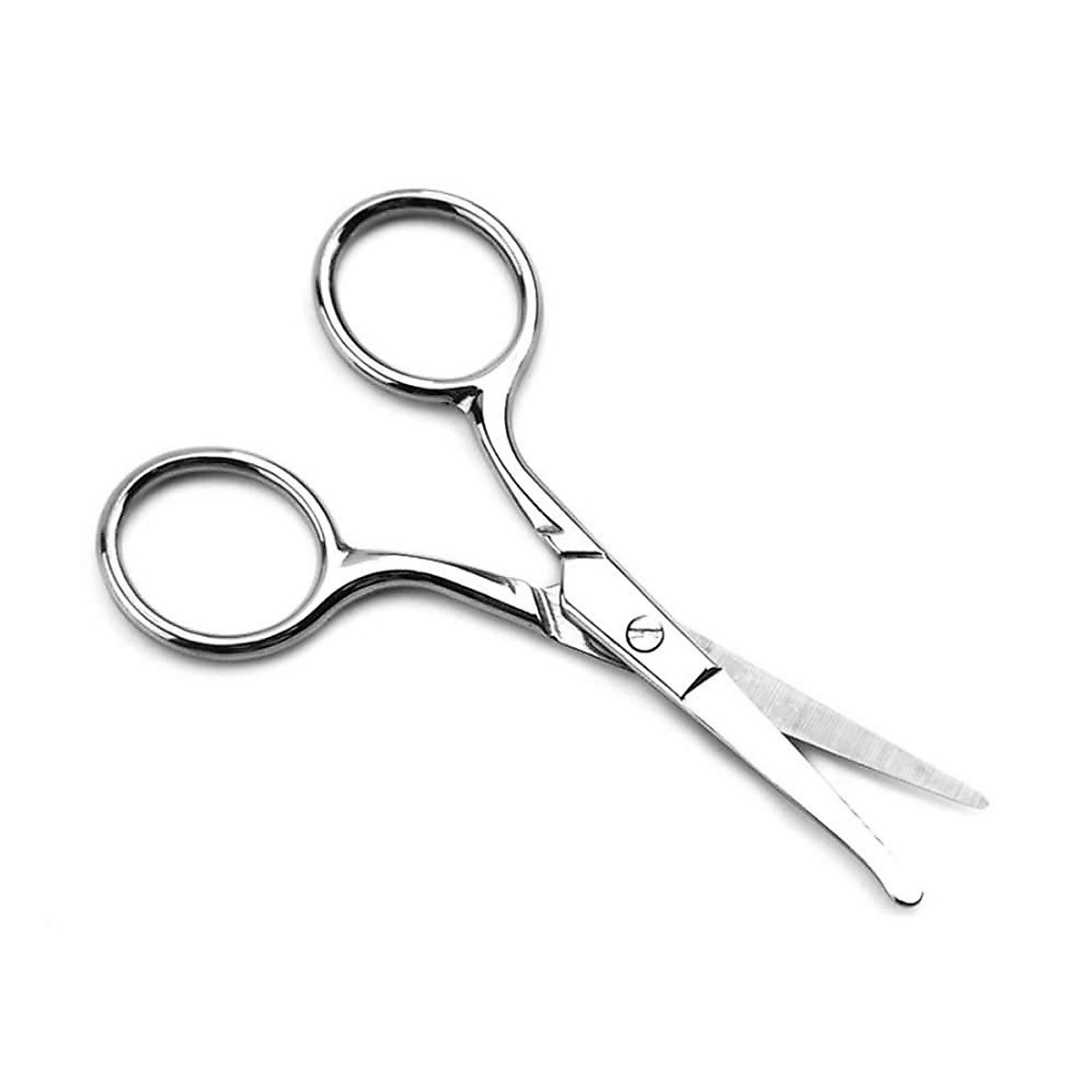 TooCoo Stainless Steel Dog Grooming Scissors Eyebrow Grooming Scissors Mustache Scissors Manual Nose Hair Scissors, Rounded Eyebrows Facial Hair Scissors (Scissors[2 Pack])