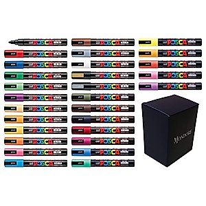 Posca Paint Marker Pen (PC-5M) 29 Colors Full Set with Original Box Japan Import
