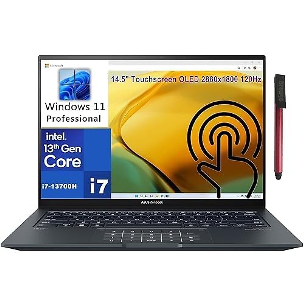 ASUS 2023 Zenbook 14X 14.5 Touchscreen 2.8K 120Hz OLED Laptop Computer, 13th Gen Intel 14-Core i7-13700H, 16GB LPDDR5 RAM, 1TB PCIe SSD, WiFi 6E, Bluetooth 5.3, Backlit KB, Windows 11 Pro, BROAG