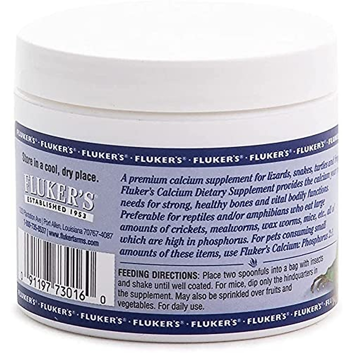 DBDPet Fluker's Reptile Calcium Supplement Without Vitamin D3 4oz - Includes Attached Pro-Tip Guide