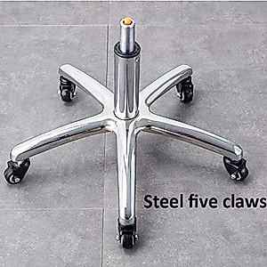 Rolling Swivel Stool Saddle Chair Stool on Wheel， Nail Stool with Gray PU Synthetic Leather Seat， Adjustable Height 45-55 cm， Supported Weight 160 Kg， Adjustable Swivel Rolling Stool for Massage Spa