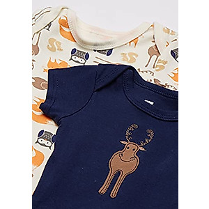 Hudson Baby Unisex Baby Cotton Bodysuits Forest, 0-3 Months