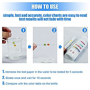 6 in 1 Swimming Pool & Spa Test Strips 50 Count Spa Test Strips for Hot Tub Quick & Accurate Pool Test Strips for Total Chlorine/Free Chlorine/Cyanuric Acid/Total Hardness/PH/Total Alkalinity