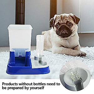 PAWISE Pet Feeder Food and Water Dispenser Dog 2 in 1 Self-Feeding Bowl Cat Automatic Feeder,Durable Plastic Pet Food Bowl for Small Medium Cats, Dogs, 5L Capacity