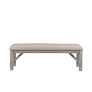 Powell Turino Dining Bench, White, 60" x 15-3/4" x 19-7/8"