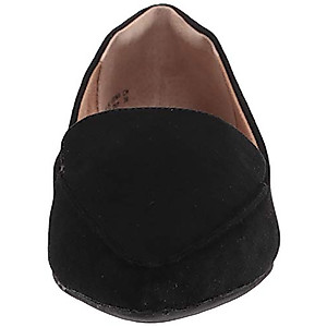 Amazon Essentials Women's Loafer Flat, Black Microsuede, 11 Wide