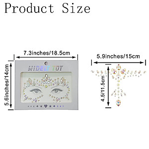 2 Pack Halloween Glow in the Dark Face Jewels Crystal Glitter Stickers, Luminous Tattoo Face Day Of The Dead Face Gems Jewels Tattoos