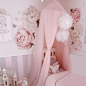 ESUPPORT Dome Princess Bed Canopy Round Lace Mosquito Net Play Tent Hanging House Decoration Lace Netting Curtains for Indoor Outdoor
