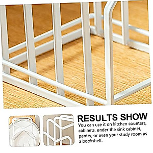 ULTECHNOVO Car Stickers Red Kitchen Storage Rack Cutting Board Rack Drain Storage Shelf Pot Cover Chopping Board Stand Shelf White Iron Kitchen Shelf Chopping Board Organizer