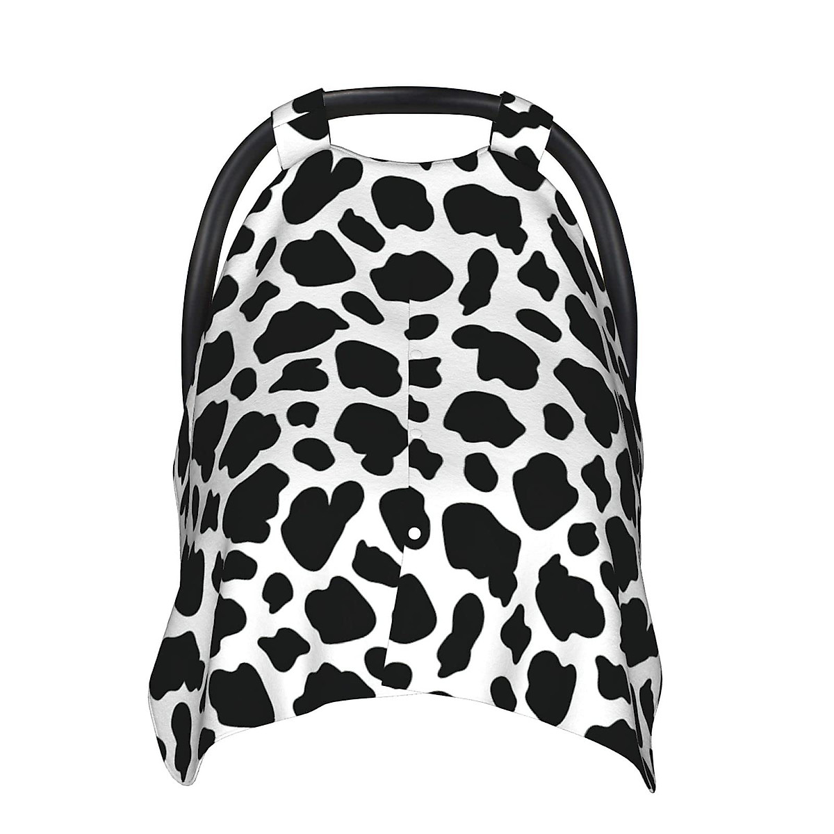 Black and White Cow Skin Baby Car Seat Canopy Cover Multi Use Nursing Cover for Newborn Car Seat Canopy Mom Nursing Breastfeeding Covers Newborn Shower Gift