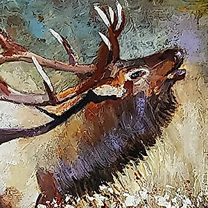 Bugle of the Bull, Wildlife by Internationally Renowned Painter Yary Dluhos