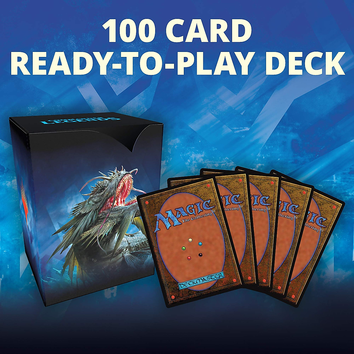 Magic: The Gathering Commander Legends – Reap the Tides | 100 Card Ready-to-Play Deck | 1 Foil Commander | Blue-Green