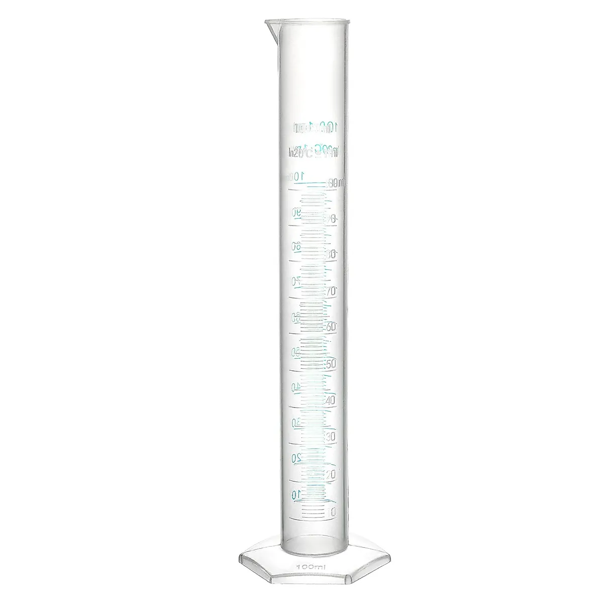 QWORK 100ml Polypropylene Plastic Beakers – Laboratory Test Beakers with Hexagonal Base, 20-Pack Transparent Measuring Cylinder Dual-Sided Measurement Lines, Science Projects & Home Use